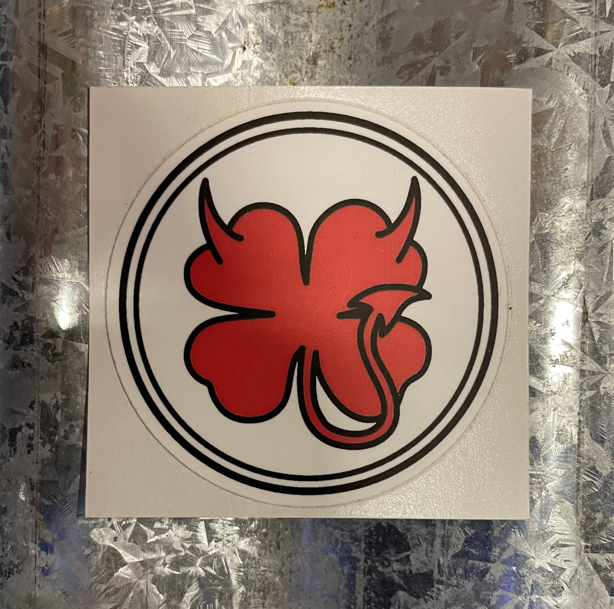 Lucky Devil ShamRock in Red 2" Sticker