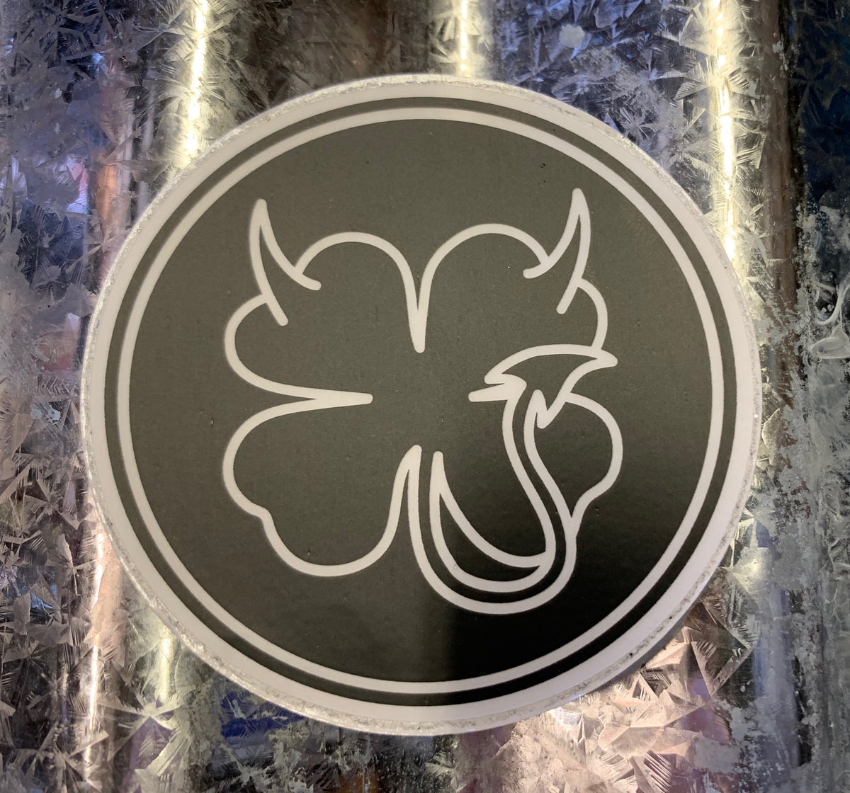 Lucky Devil, ShamRock 3" Rnd. Sticker Black and Clear. – Lucky Devil